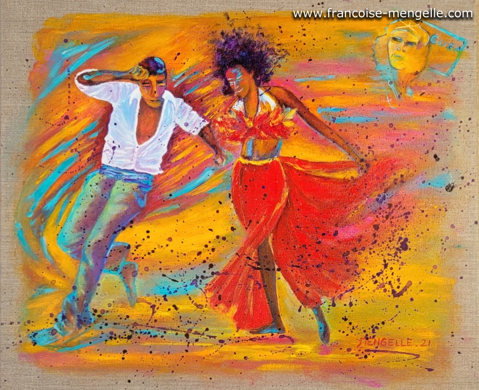 « Les danseurs de salsa (n° 1 bis) » par Françoise Mengelle